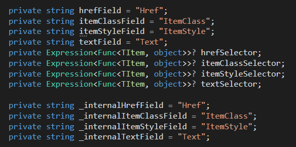 Duplicate String Constants For The Default Fields Names In The