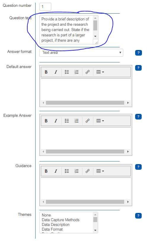 Make the question text field a tinymce box · Issue #447 · DMPRoadmap/roadmap · GitHub