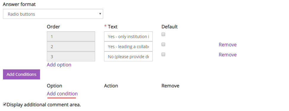 Amend "Add conditions" button once one condition is added · Issue #2476 · DMPRoadmap/roadmap ...