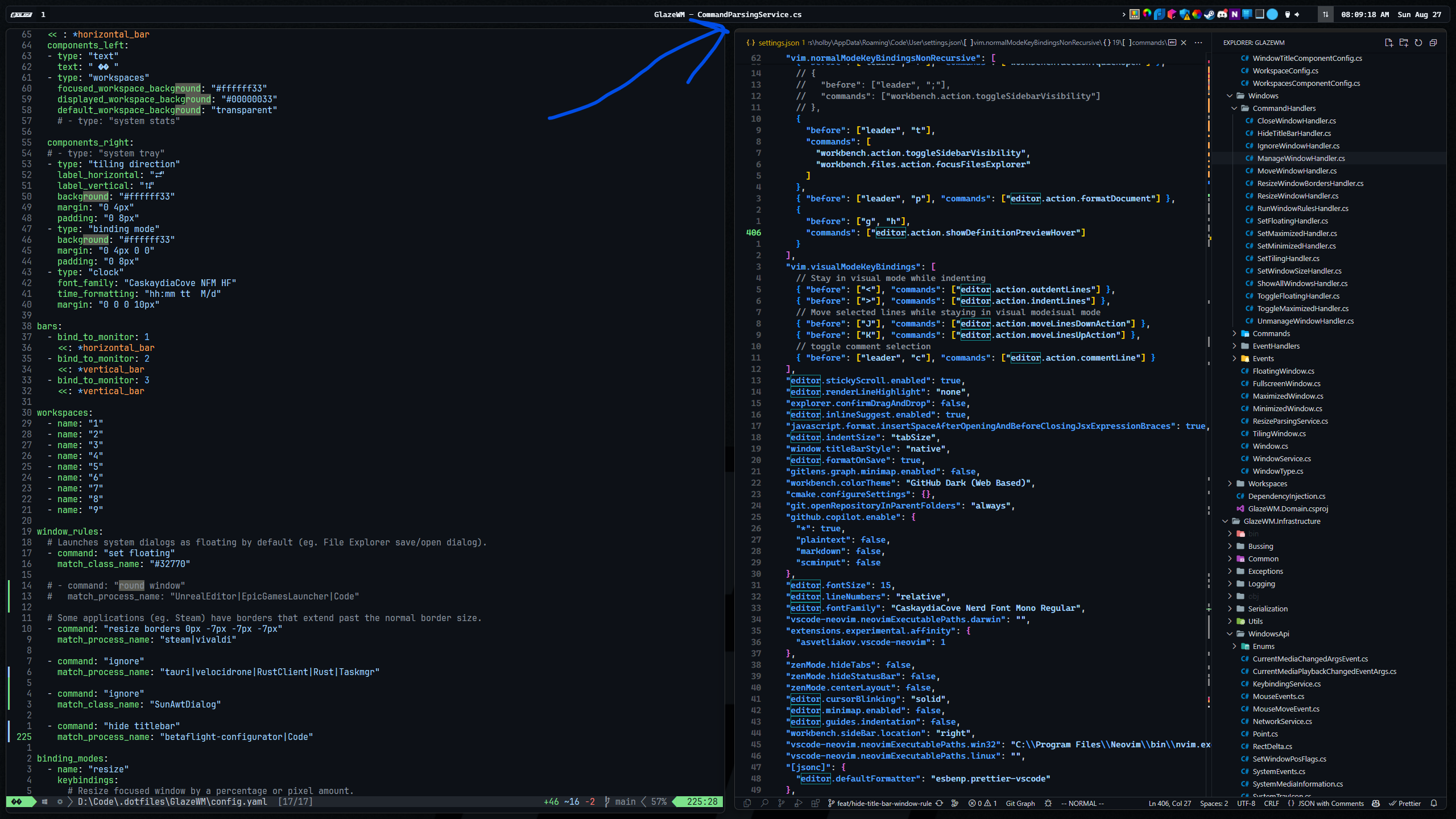 Option to completely hide top bar. · Issue #174903 · microsoft/vscode · GitHub