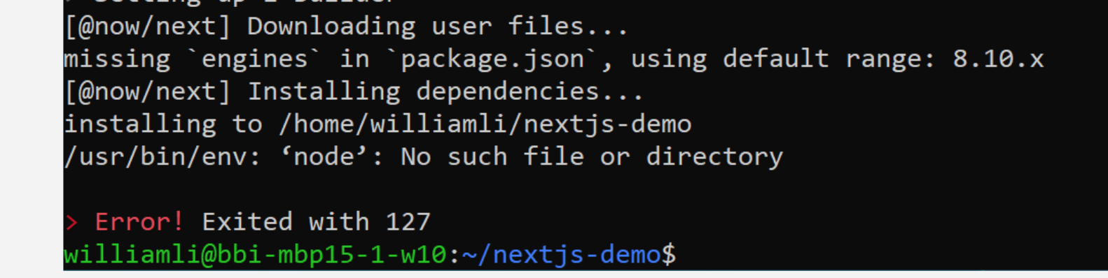 Improve error when there is no node installed for now dev · Issue #2611 · vercel/vercel · GitHub