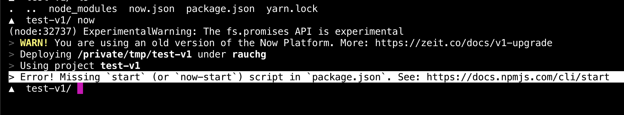 Remove requirement for `start` on Now 1.0 pipeline · Issue #2624 · vercel/vercel · GitHub