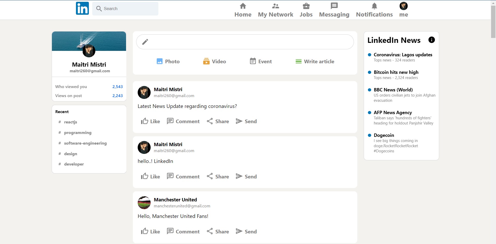 GitHub - maitrimistri260/LinkedIn-clone