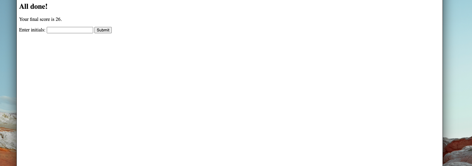 GitHub - smalakidev/Code-Quiz: homework4