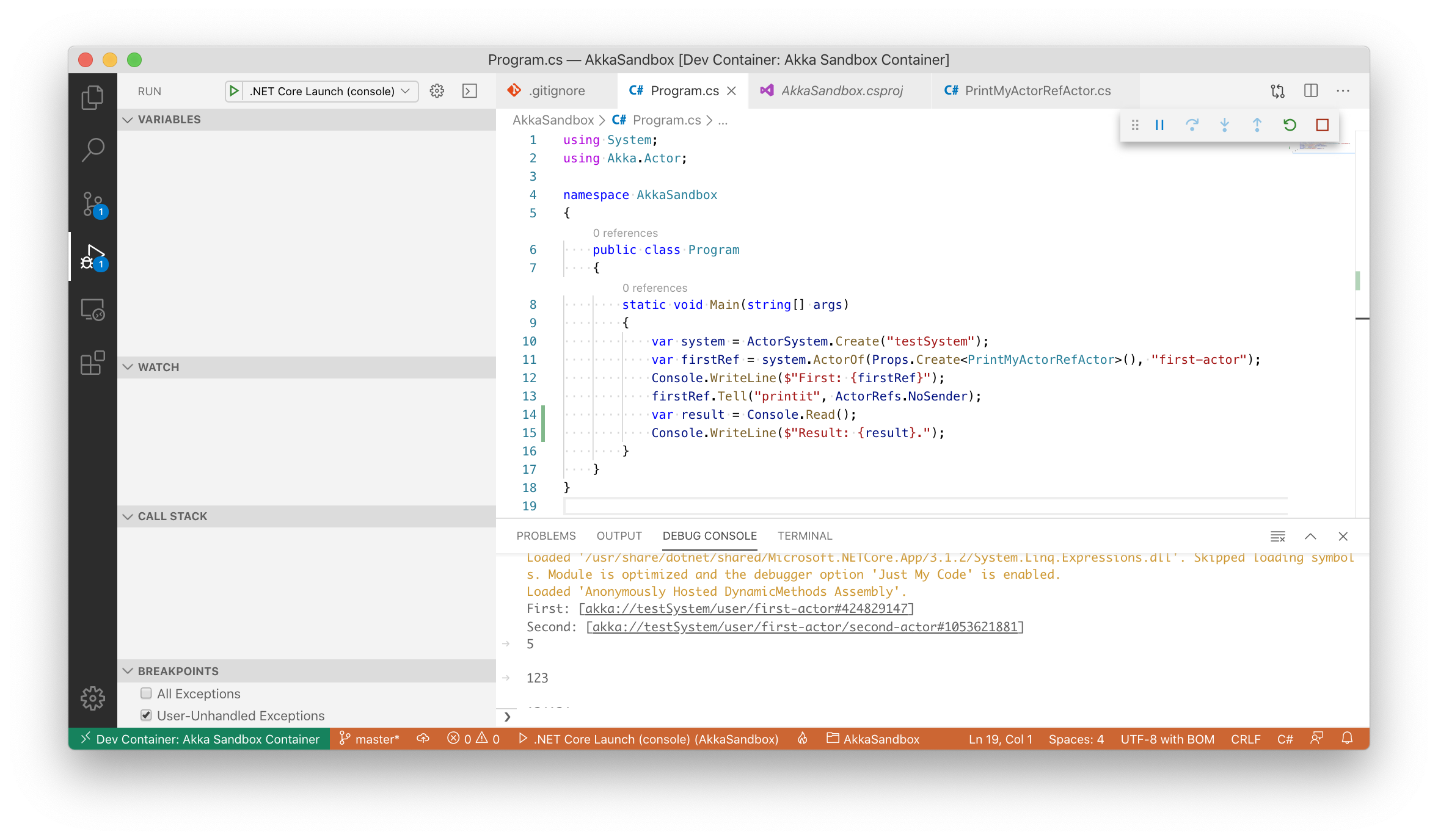 Tutorial 1 code sample does not work - crashes with no exception. · Issue #4368 · akkadotnet ...