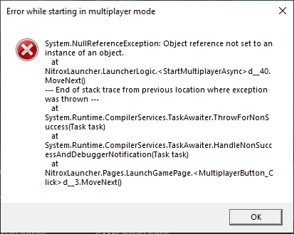 Error while starting in multiplayer mode · Issue #1155 · SubnauticaNitrox/Nitrox · GitHub