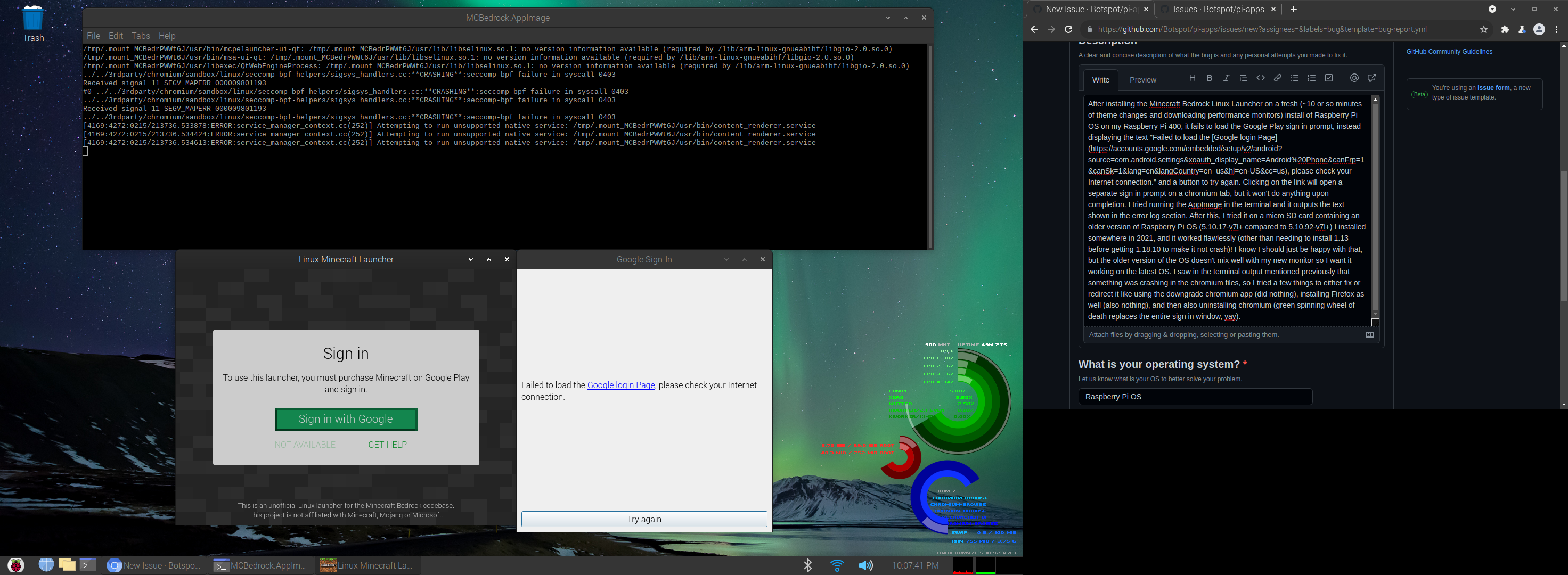 Minecraft Bedrock not signing into google · Issue #1498 · Botspot/pi-apps · GitHub