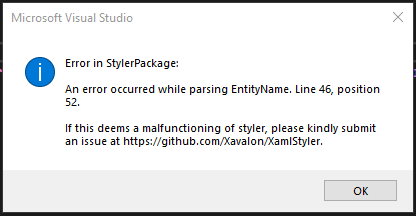 Error in StylerPackage (regarding &) · Issue #449 · Xavalon/XamlStyler ...