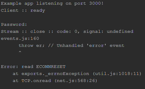 Executing multiple commands · Issue #641 · mscdex/ssh2 · GitHub
