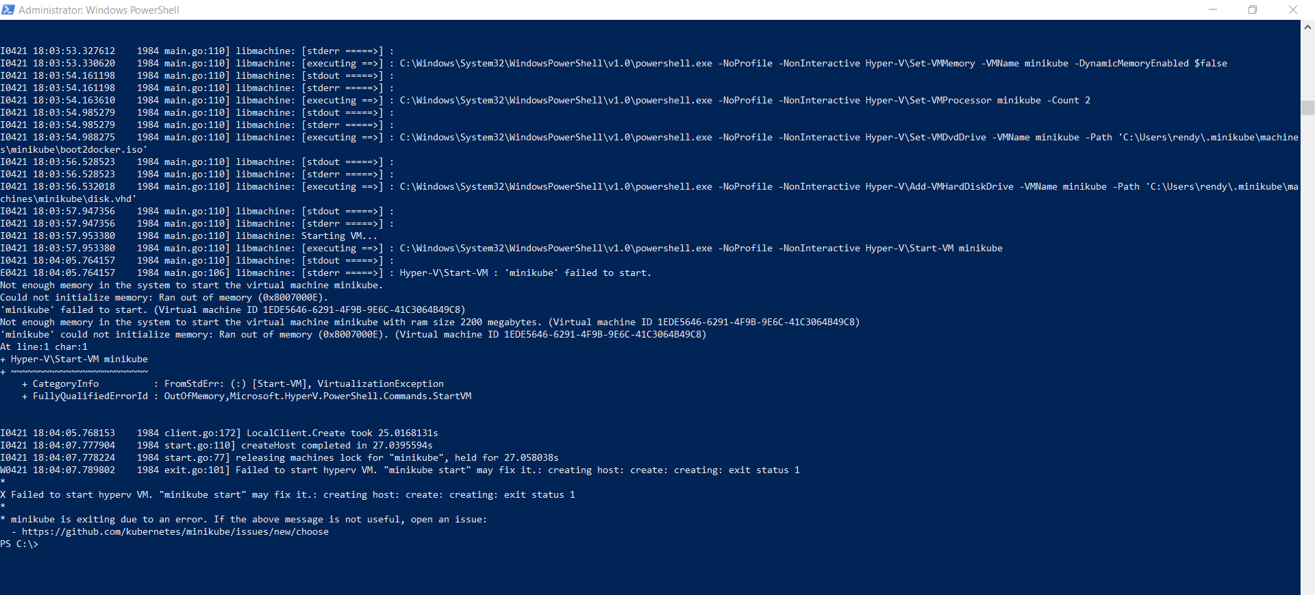 Problem With Install Minikube Start Driverhyperv · Issue 7822 · Kubernetesminikube · Github 