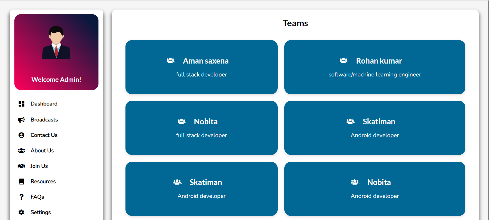 [Frontend] Integrate Get Team on Admin Panel · Issue #789 · HITK-TECH-Community/Community ...