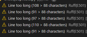 how to modify "Ruff(E501) Line too long" · Issue #172 · astral-sh/ruff-vscode · GitHub