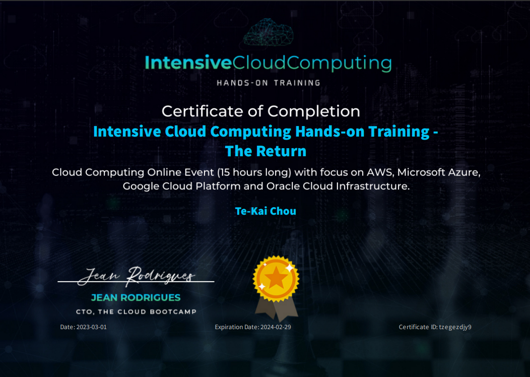 GitHub - TeKaiChou/Intensive-Cloud-Training-Project