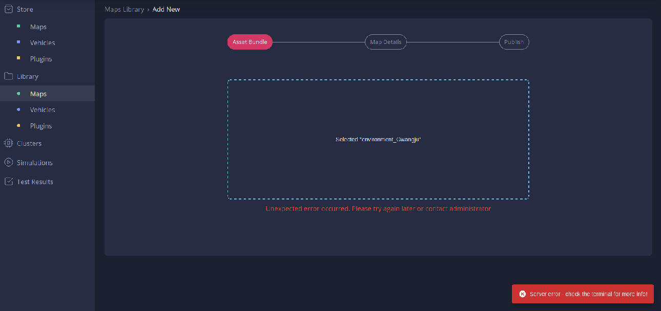 Custom map asset bundle upload error · Issue #1555 · lgsvl/simulator · GitHub