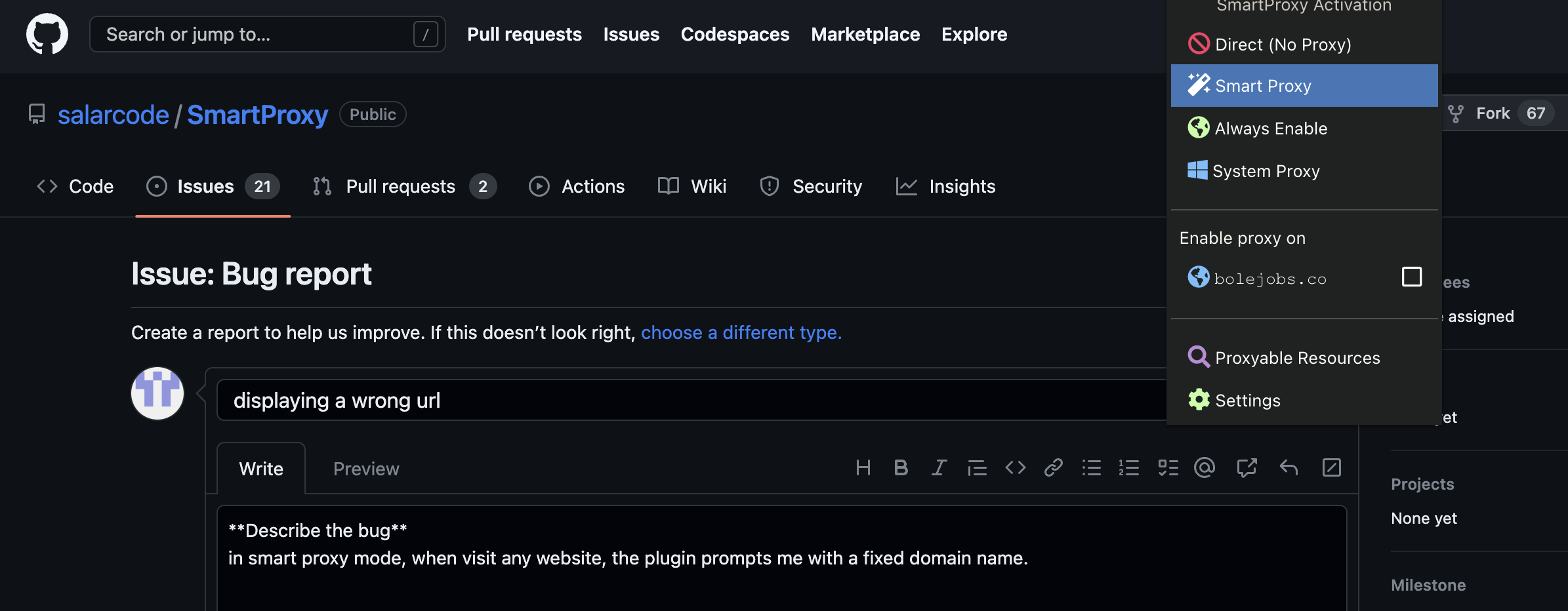 [Popup] 'Enable proxy on' displays wrong domains · Issue #280 · salarcode/SmartProxy · GitHub