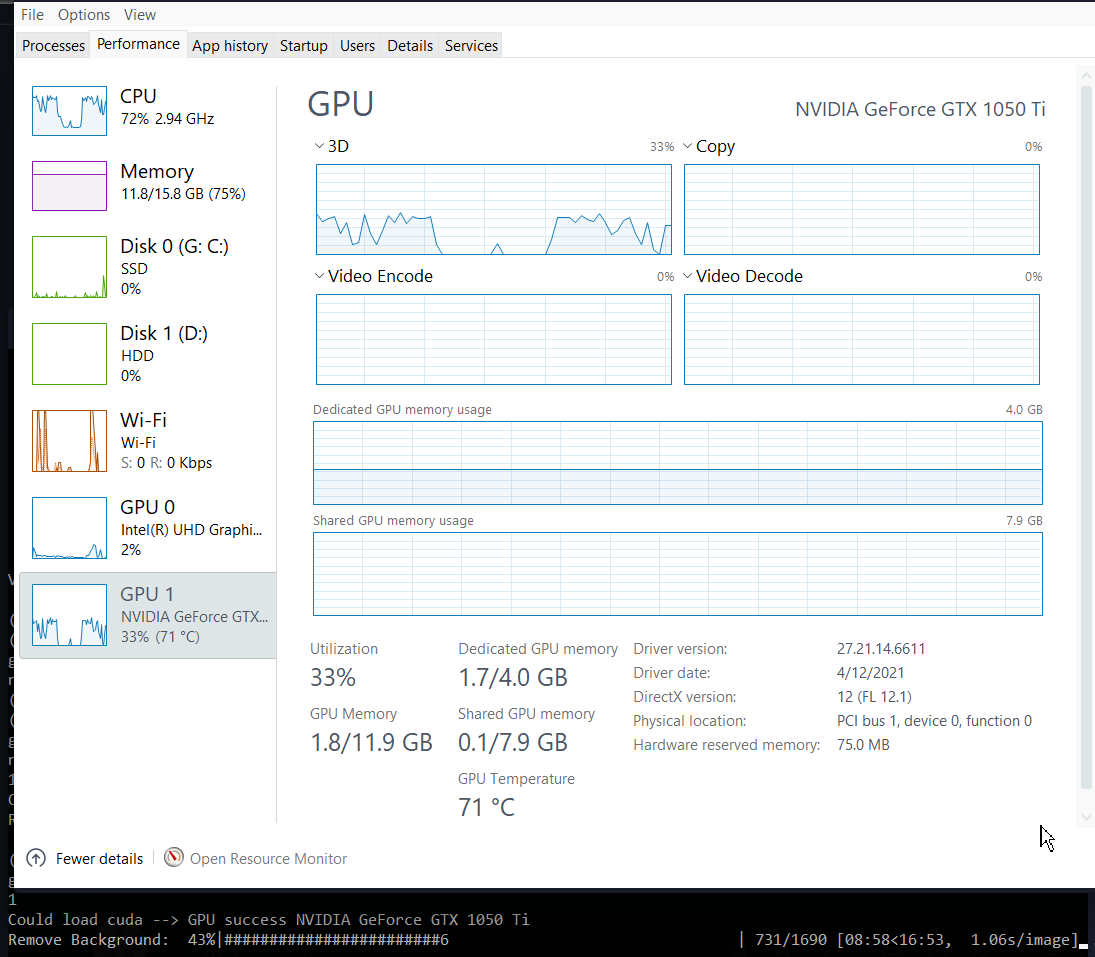 GPU Not Used · Issue #48 · OPHoperHPO/image-background-remove-tool · GitHub
