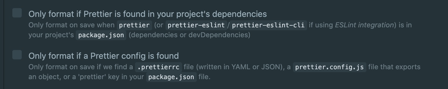 Option to disable if there is no local prettier config/version · Issue #1209 · prettier/prettier ...