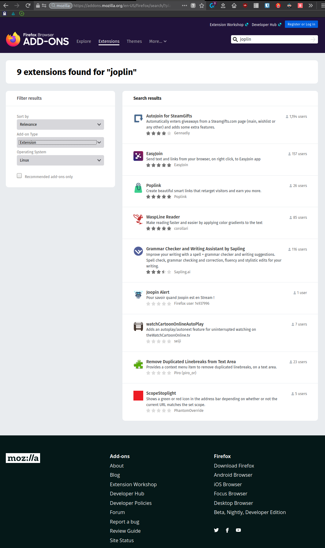 Mozilla Firefox Extension not available · Issue #2644 · laurent22/joplin · GitHub