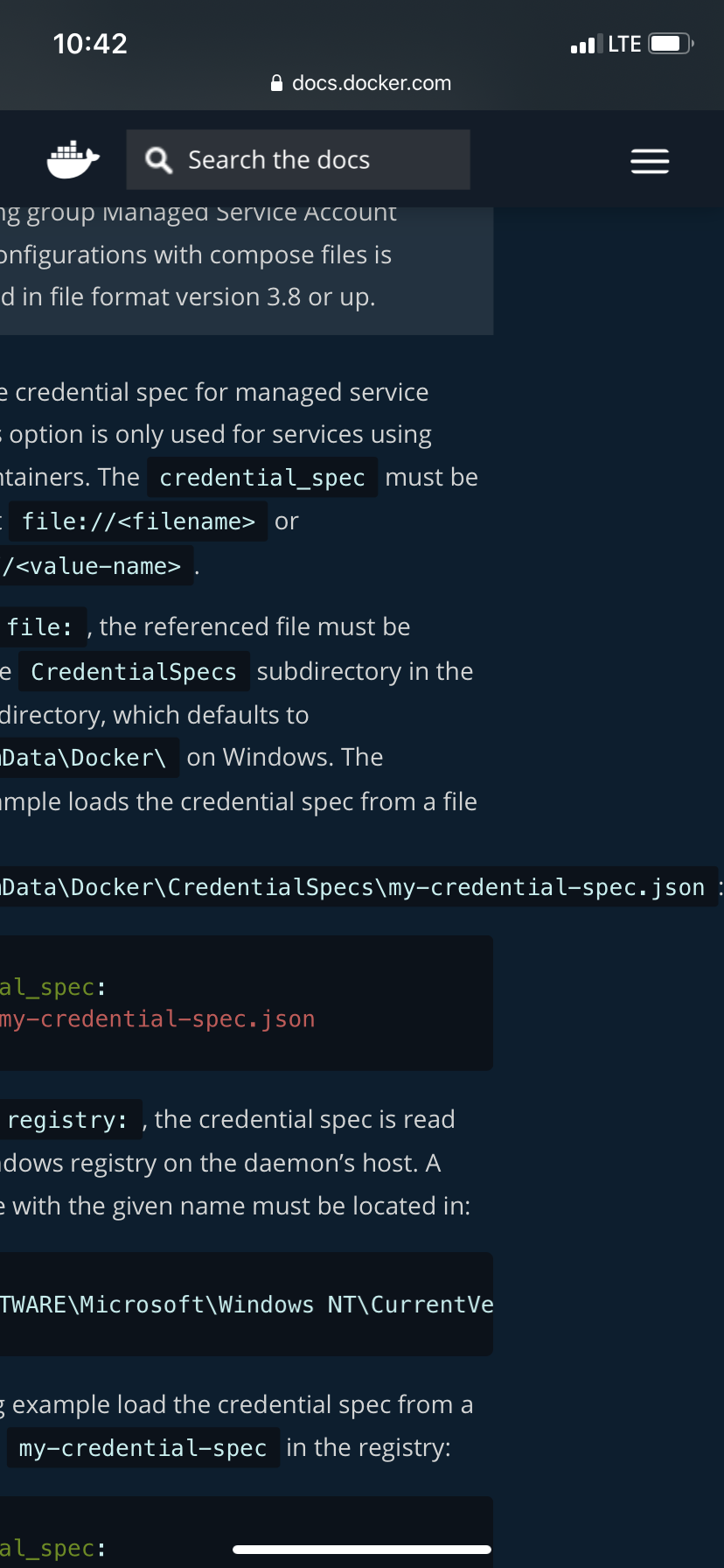 Compose File Reference Mobile View Bug · Issue 11302 · Dockerdocs · Github 0347