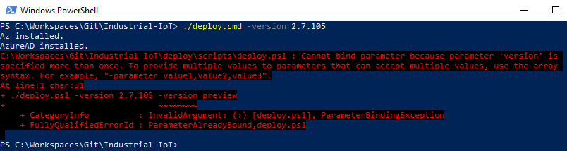 Root level deploy.cmd/deploy.sh scripts cannot be invoked with -version · Issue #551 · Azure ...