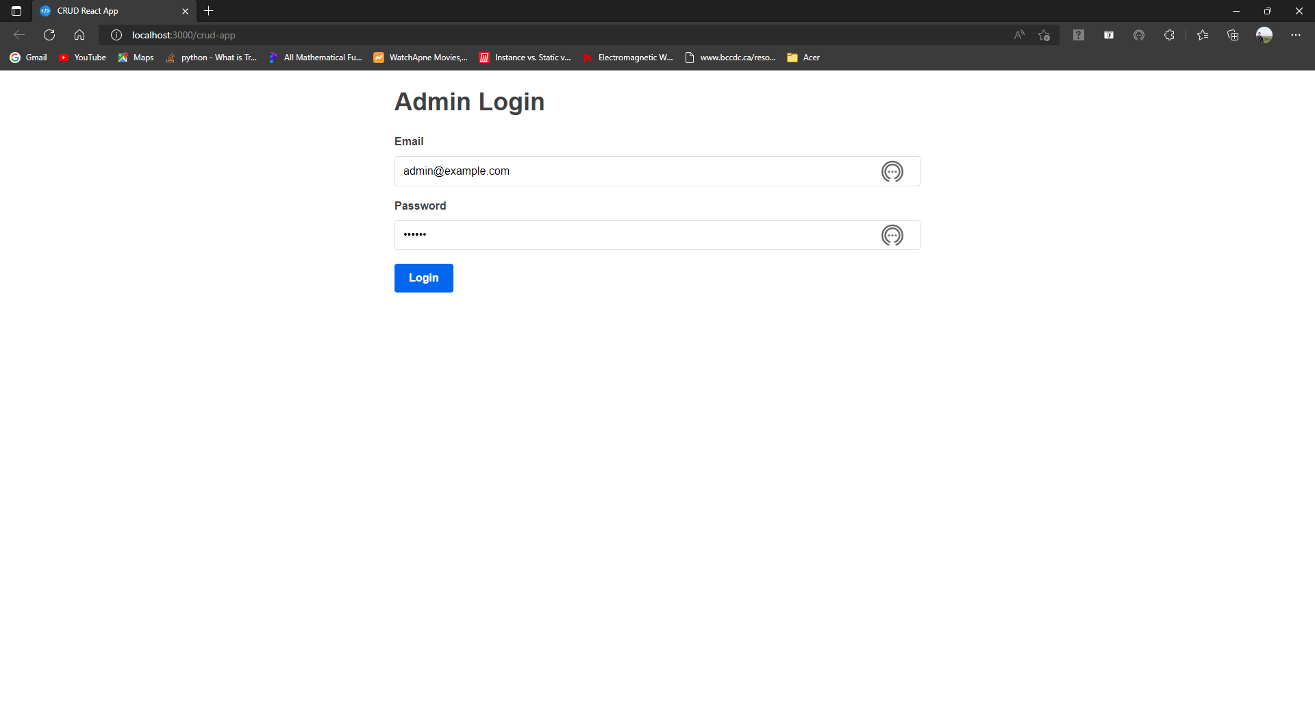 GitHub - vikramsharma513/loginform: A simple React CRUD app with api