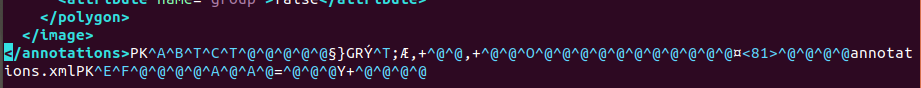 Garbage on the beginning and on the end of annotation dumps generated using the CLI · Issue ...