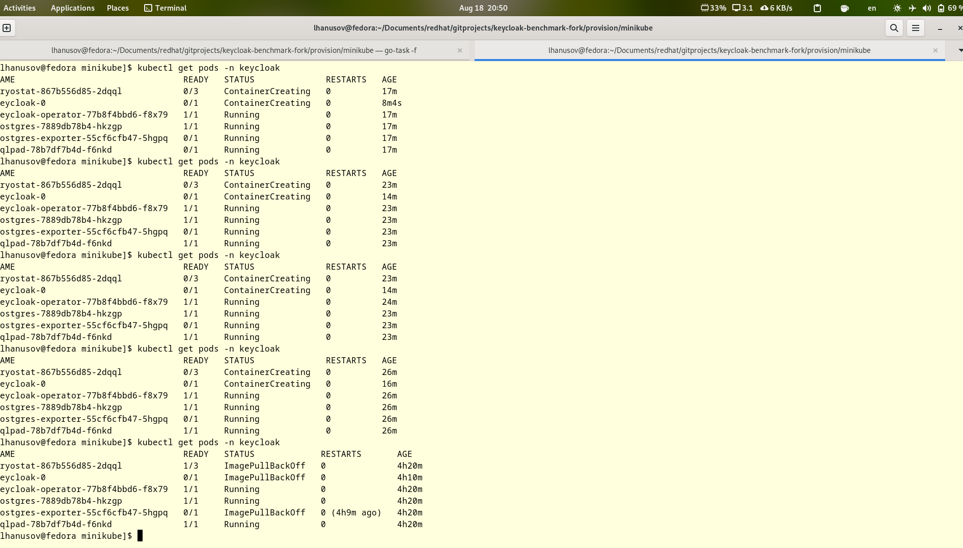 Minikube provisioning - installation failures during container creating · Issue #160 · keycloak ...