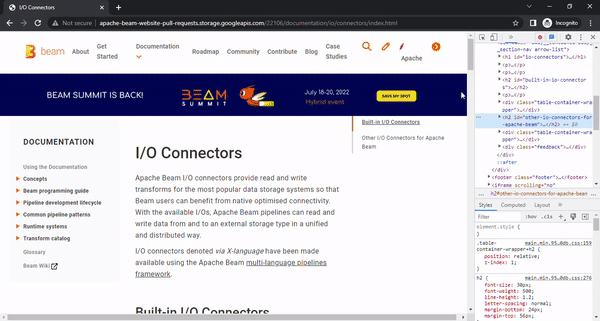 [Website] add I/O Connectors link to dropdown list, update I/O ...