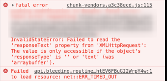 Failed to read the 'responseText' property from 'XMLHttpRequest' · Issue #768 · mirage/ocaml ...