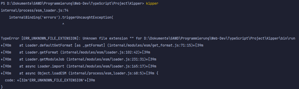 Bug Cli Fails Due To `typeerror Errunknownfileextension Unknown File Extension For 1313