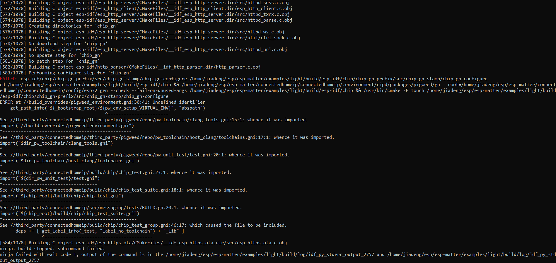 Bug Error Flashing Matter Light Example Into Esp32c3 Con 443 · Issue 347 · Espressifesp