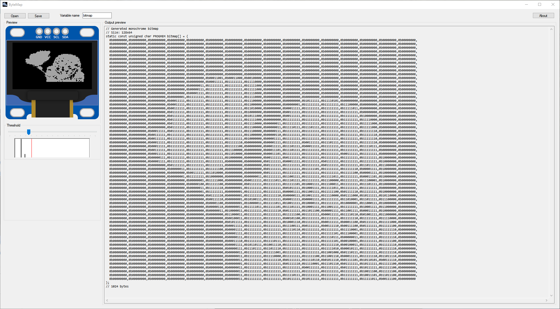 GitHub - rOzzy1987/ByteMap: A Simple tool to generate byte arrays from bitmaps. To use with ...