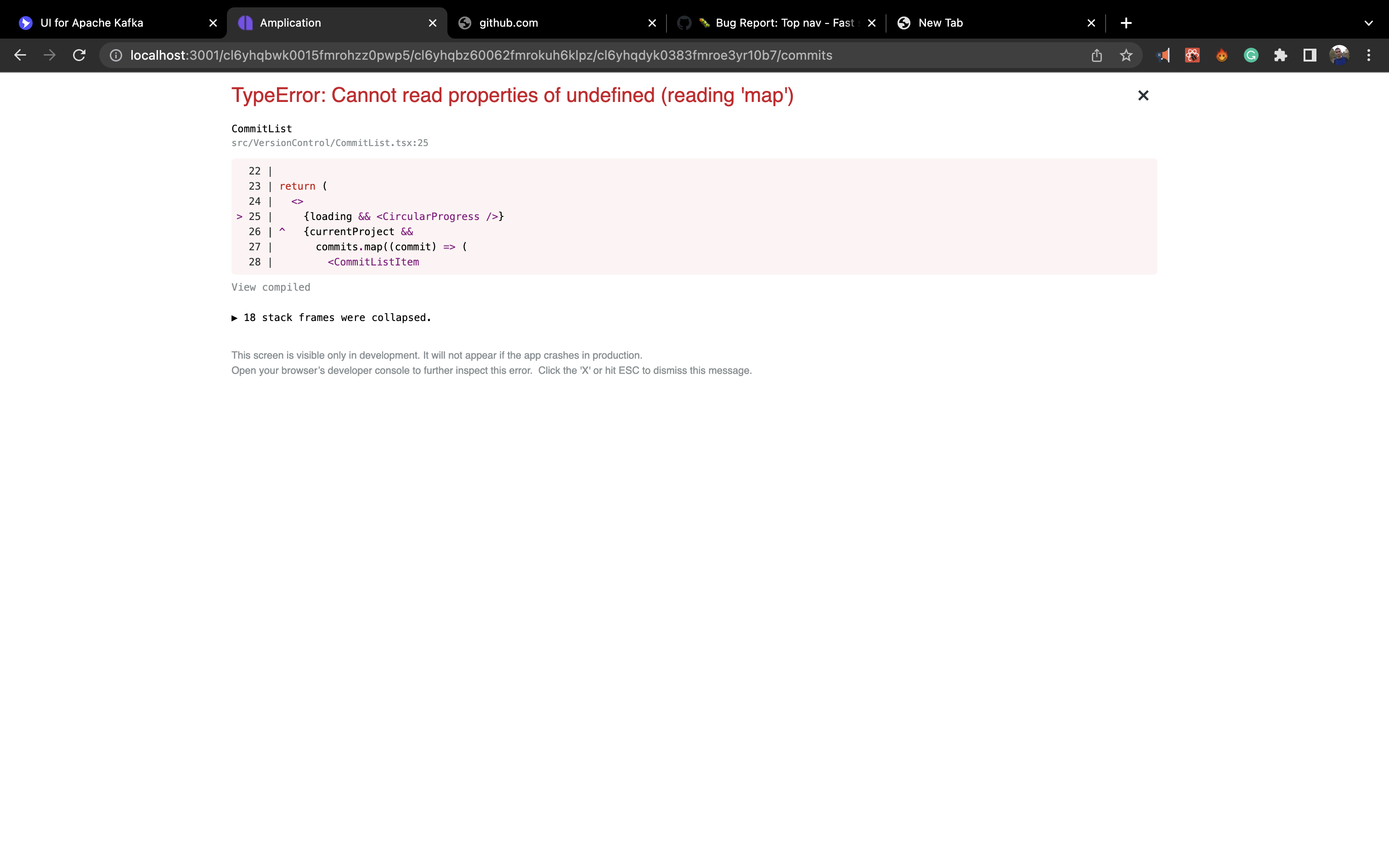 🐛 Bug Report: Commit page crashing · Issue #3508 · amplication/amplication · GitHub