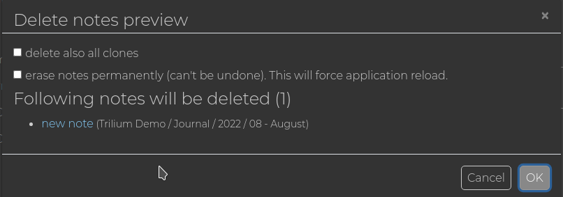 Add permanent delition · Issue #833 · zadam/trilium · GitHub
