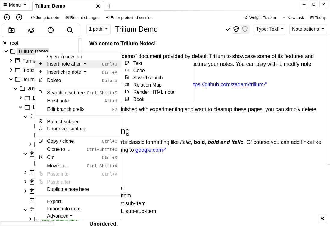 Menu tree behaviour · Issue #810 · zadam/trilium · GitHub