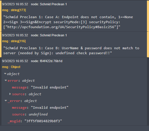 invalid endpoint Error: The connection may have been rejected by server,\nErr = ( serviceResult ...