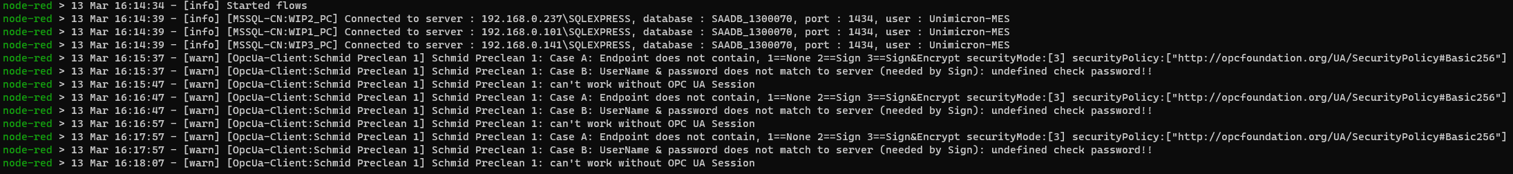invalid endpoint Error: The connection may have been rejected by server,\nErr = ( serviceResult ...