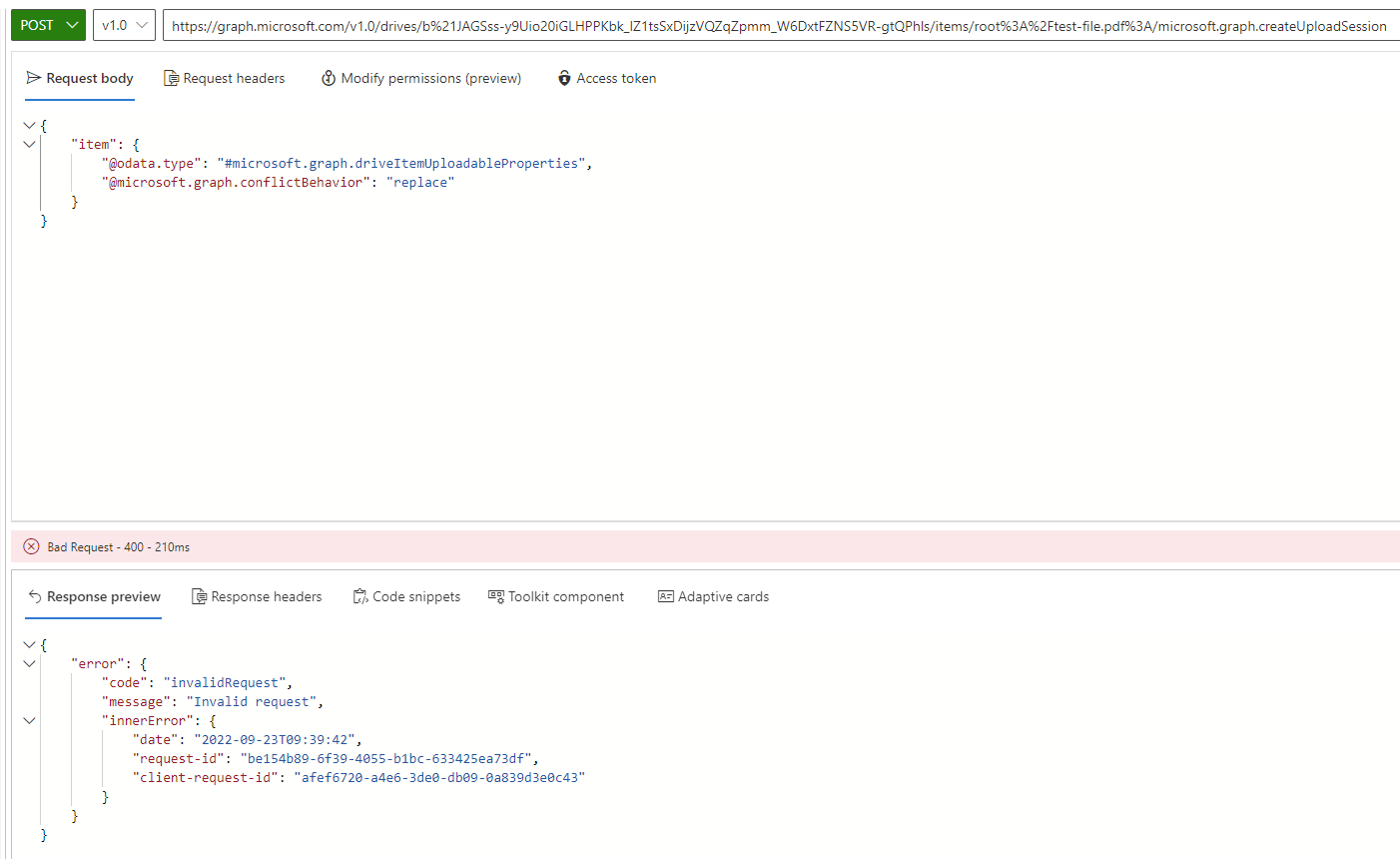 Drive `odatatype` In Request Body Causing Request To Fail · Issue 1006 · Microsoftgraph 