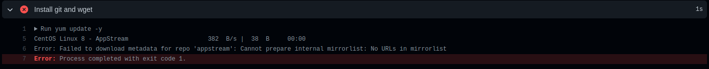 [GitHub CI] Cent OS 8 EOL · Issue #1139 · WasmEdge/WasmEdge · GitHub
