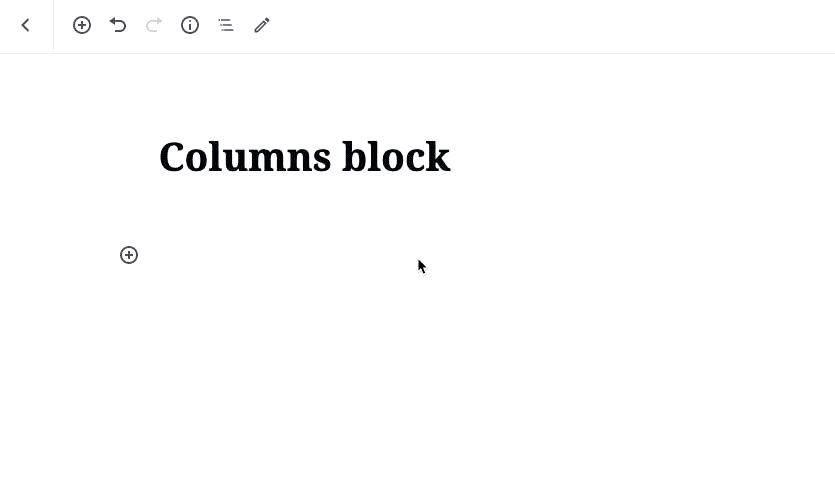 Columns Block No Blocks Found When Using Top Toolbar Inserter While Column Block Is Selected