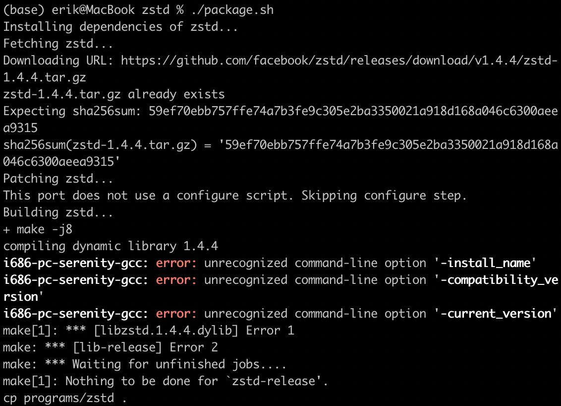 Ports: zstd fails to build on MacOS · Issue #10066 · SerenityOS/serenity · GitHub