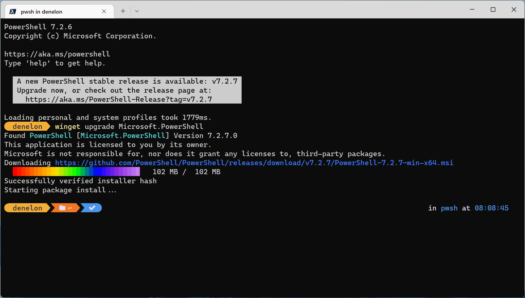 A newer version was found, but the install technology is different from the current version ...