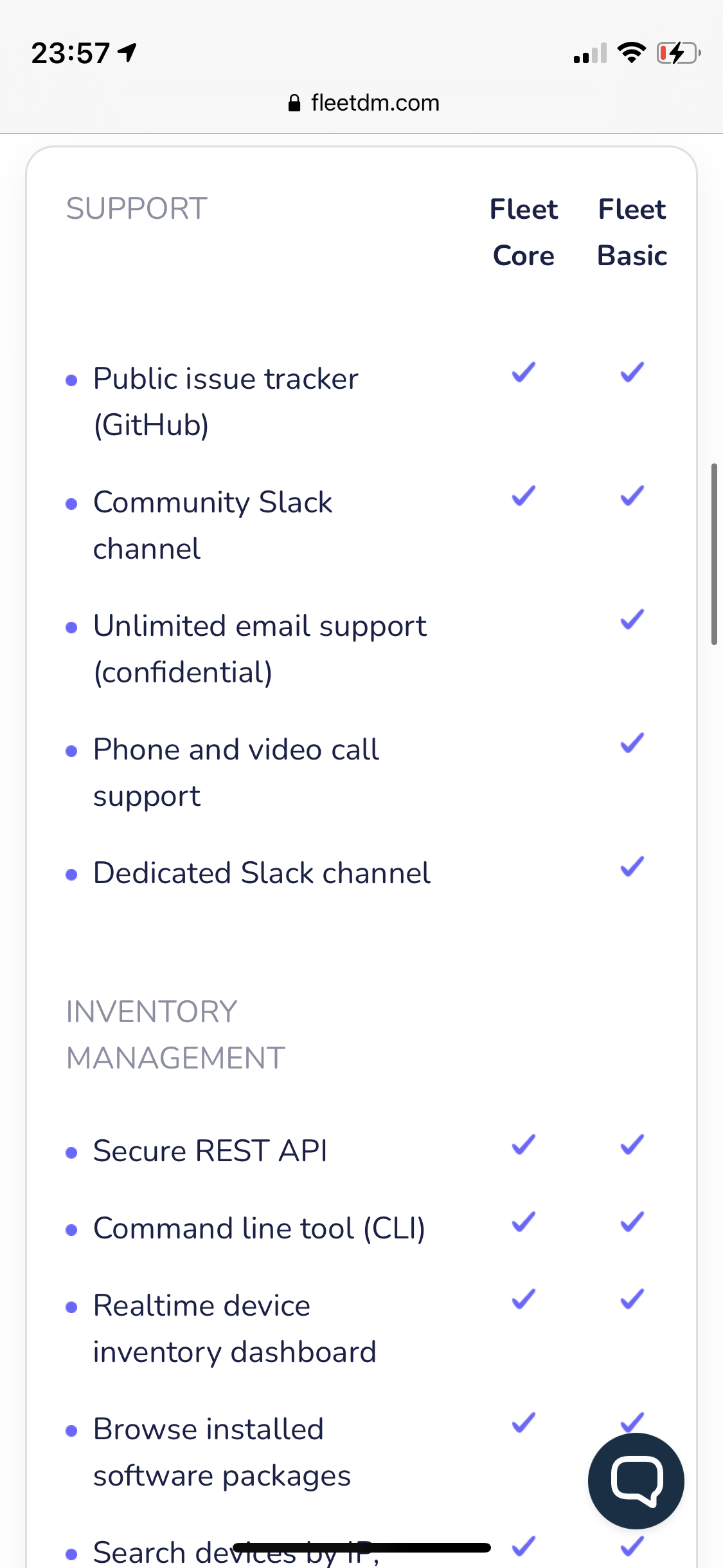 Loosen up the pricing table column headers on mobile · Issue #1288 · fleetdm/fleet · GitHub