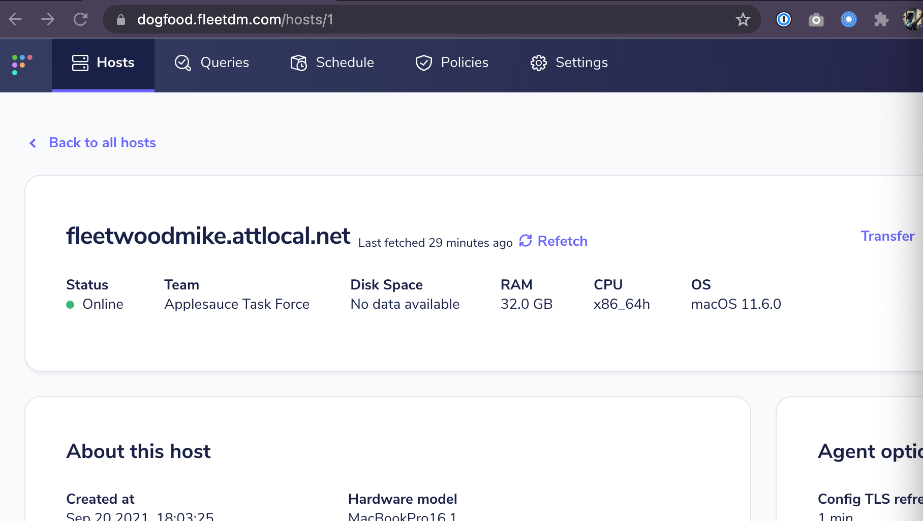 Vitals: Disk space not showing up for macOS (sometimes) · Issue #2374 · fleetdm/fleet · GitHub