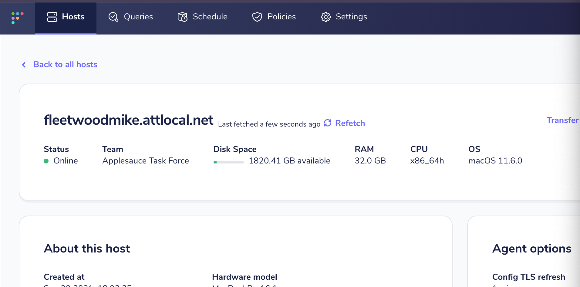 Vitals: Disk space not showing up for macOS (sometimes) · Issue #2374 · fleetdm/fleet · GitHub
