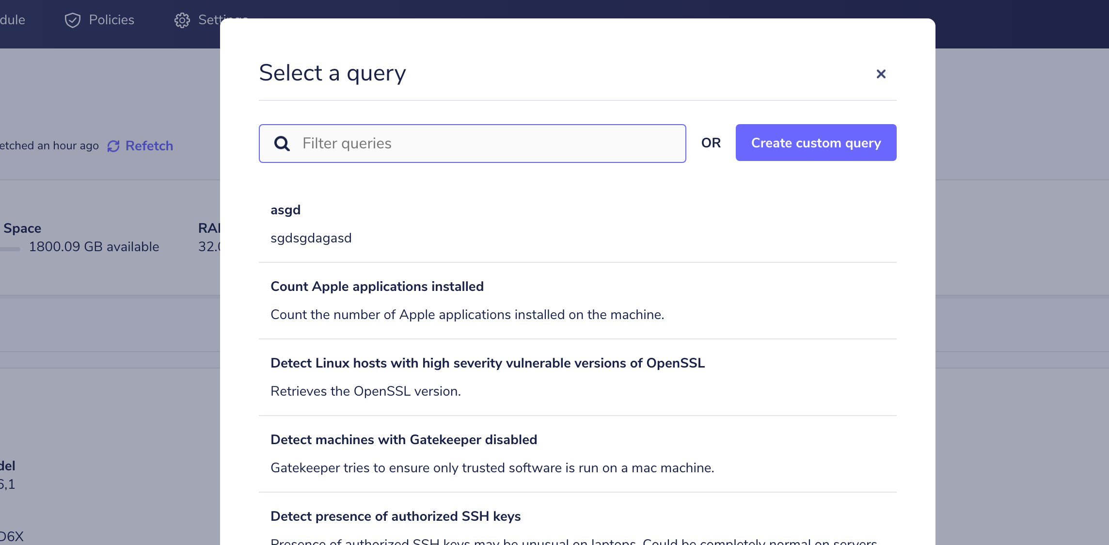 "Select a query" modal: Auto-focus search field · Issue #3209 · fleetdm/fleet · GitHub