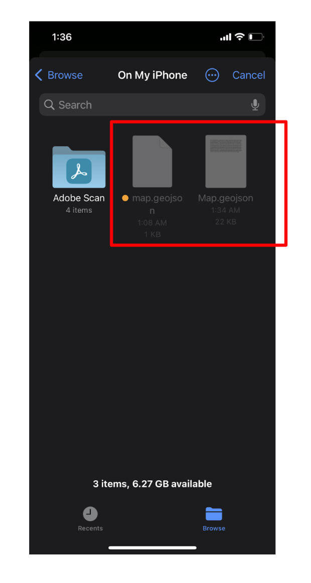 Unable to upload GeoJSON map using my iPhone · Issue #522 · techmatters/terraso-web-client · GitHub