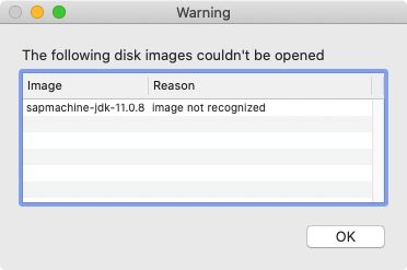 SapMachine JDK 11.0.8 release for macOS has malfunctioning disk image · Issue #694 · SAP ...
