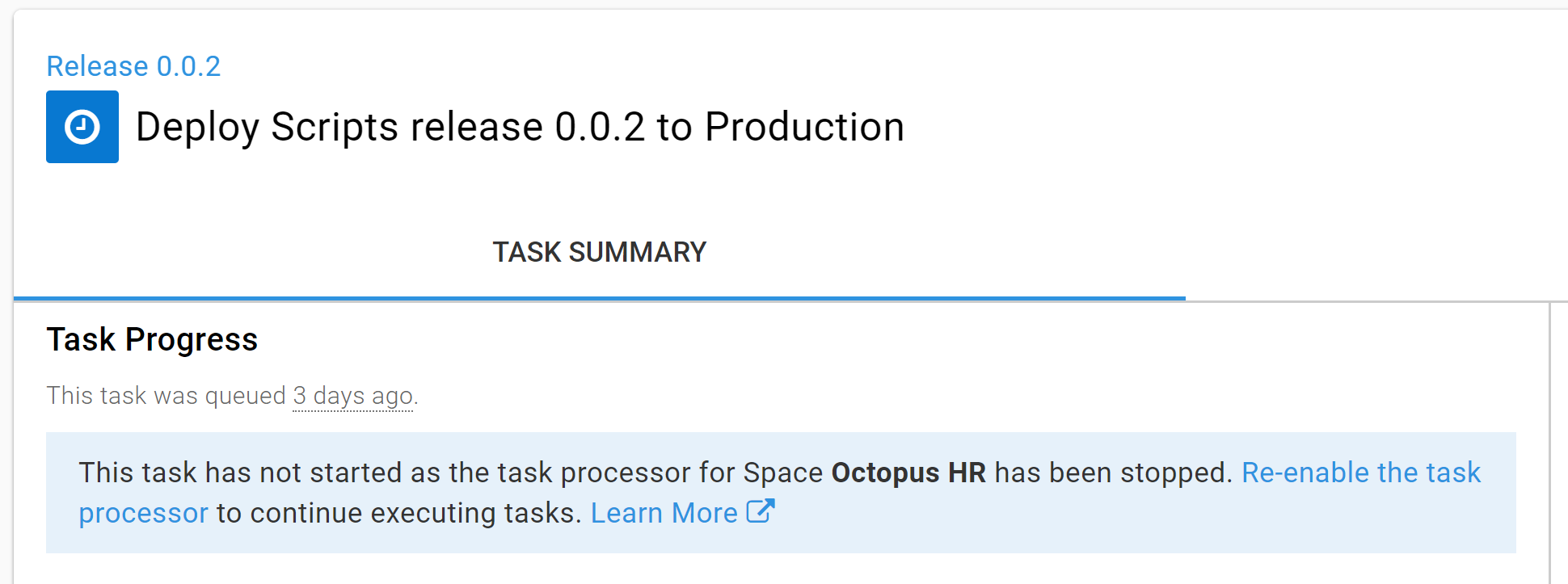 Improve wording when a task is suspended because the space queue was stopped · Issue #5356 ...