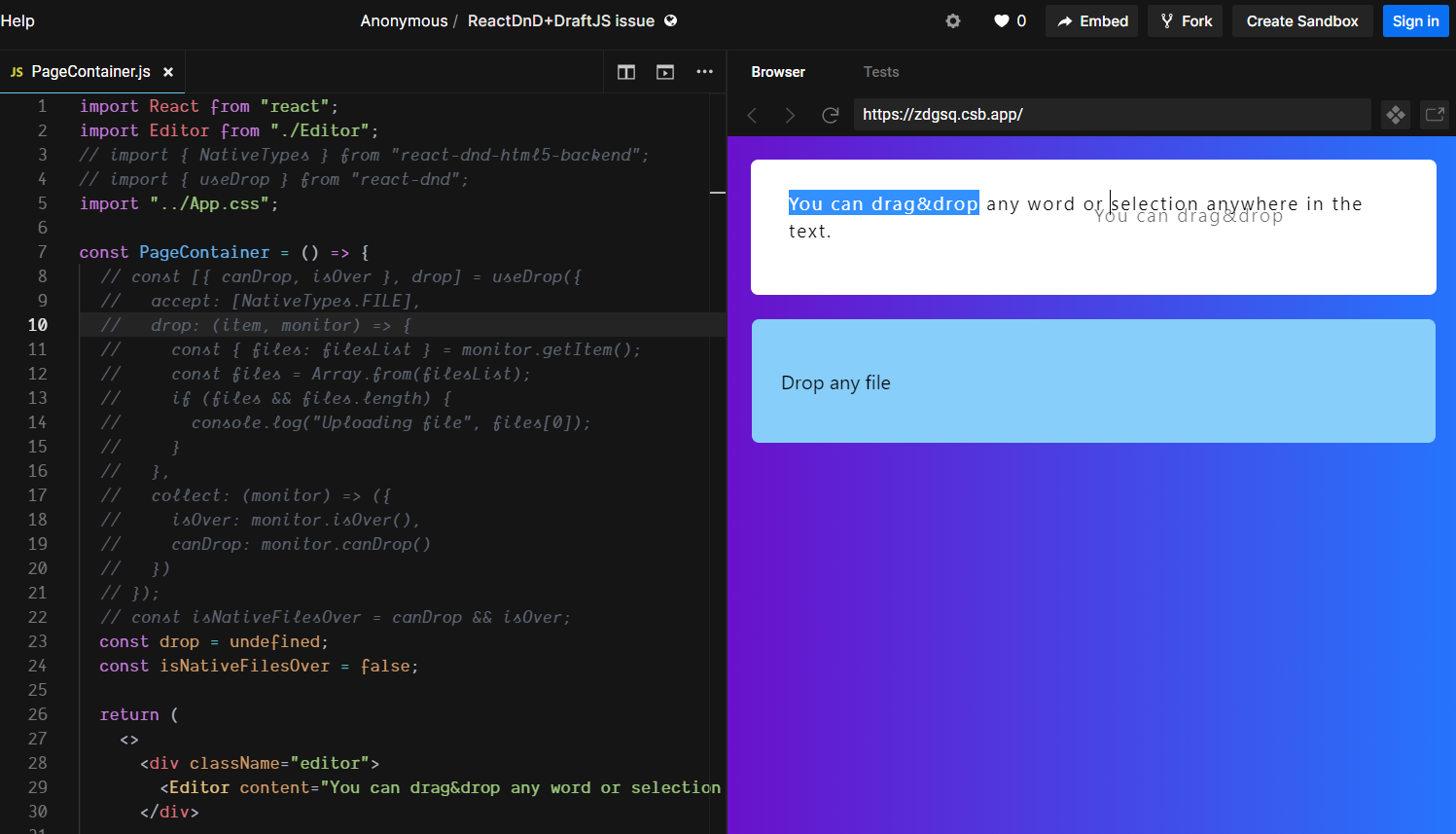Conflict With Draftjs When Using Nativetypesfile Drop On The Same Page · Issue 2752 · React 0576